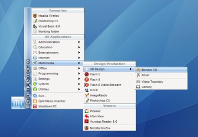 Menu Inventor - The categorized start menu for Windows